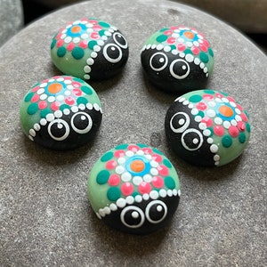 Mini Ladybug Gems X 5 - Hand Painted - Painted Stones - Ladybird ...