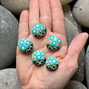 Mini Ladybug Gems X 5 Hand Painted Painted Stones - Etsy