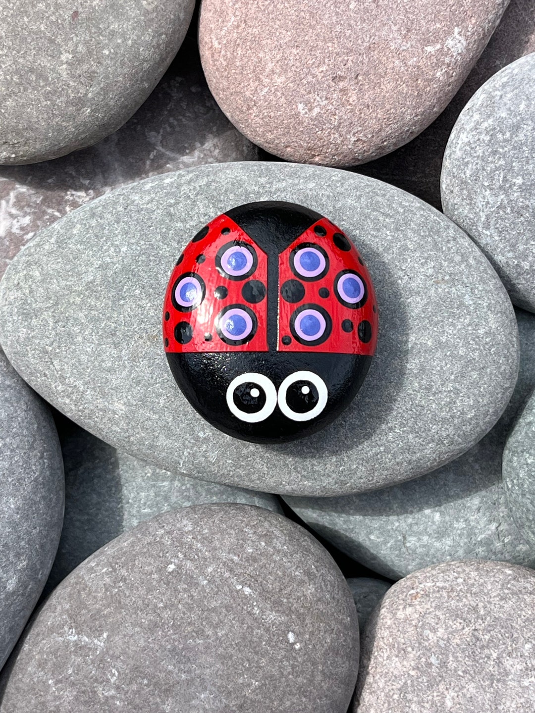 Hand Painted Ladybug Stone - Painted Stones - Ladybird - Pocket Pebble ...