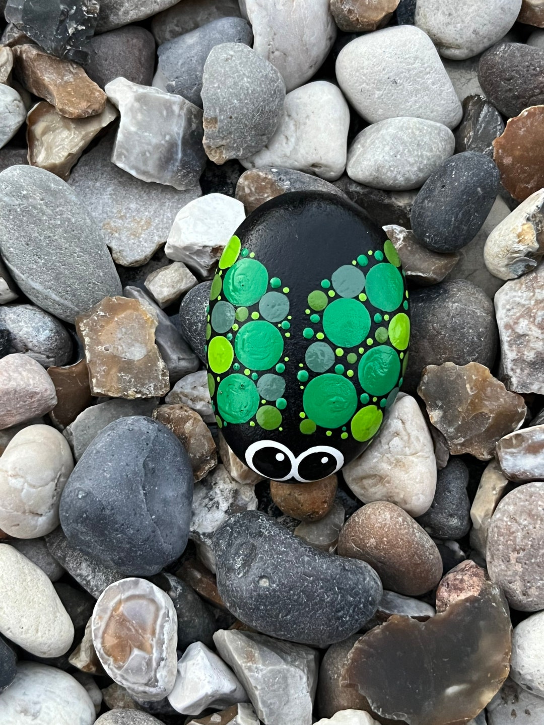 Hand Painted Ladybug Stone – Dot Art Garden Rock, Pocket Pebble - Etsy