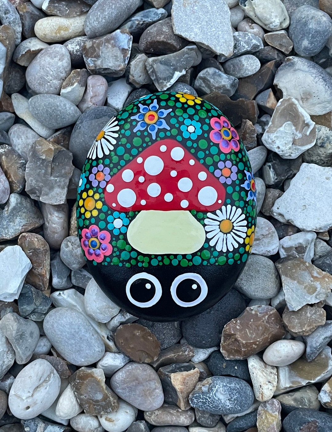 Hand Painted Ladybug Stone Painted Stones Ladybird Pocket Pebble Dot ...
