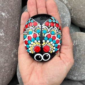 Hand Painted Ladybug Stone - Painted Stones - Ladybird - Pocket Pebble ...