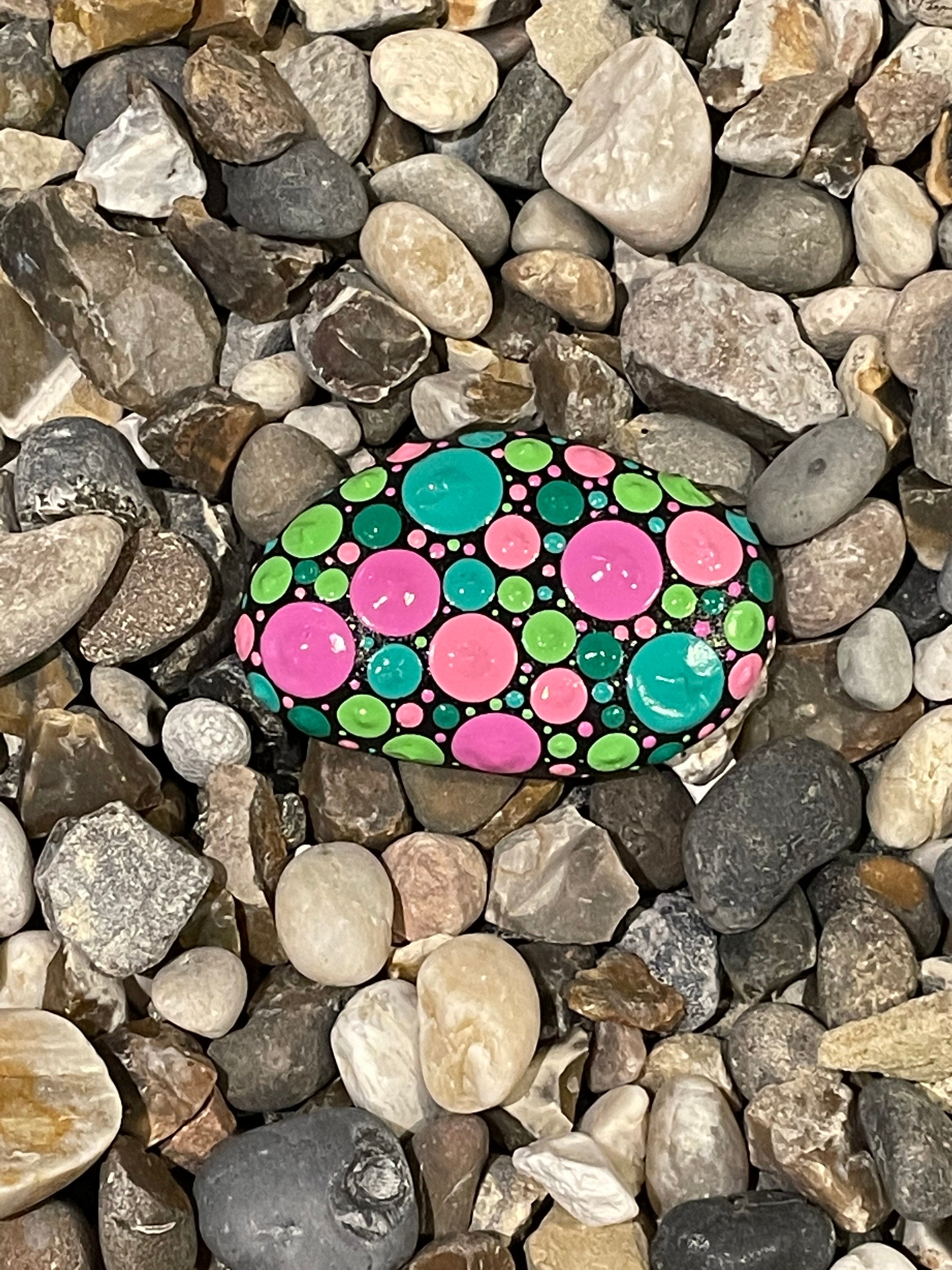 Hand Painted Polka Dot Stone Unique Painted Stones | Etsy