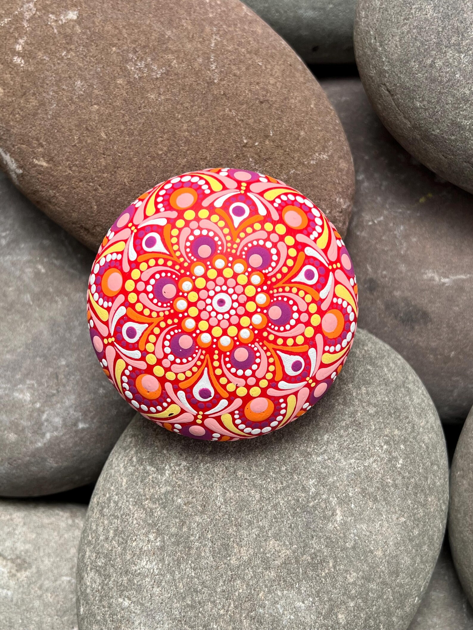 Small Hand Painted Mandala Stone - Meditation Stone - Hand Made ...