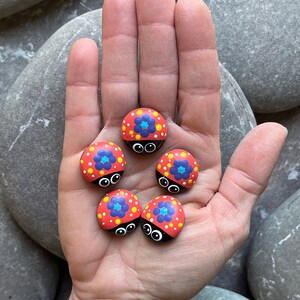 Mini Ladybug Gems X 5 - Hand Painted - Painted Stones - Ladybird ...