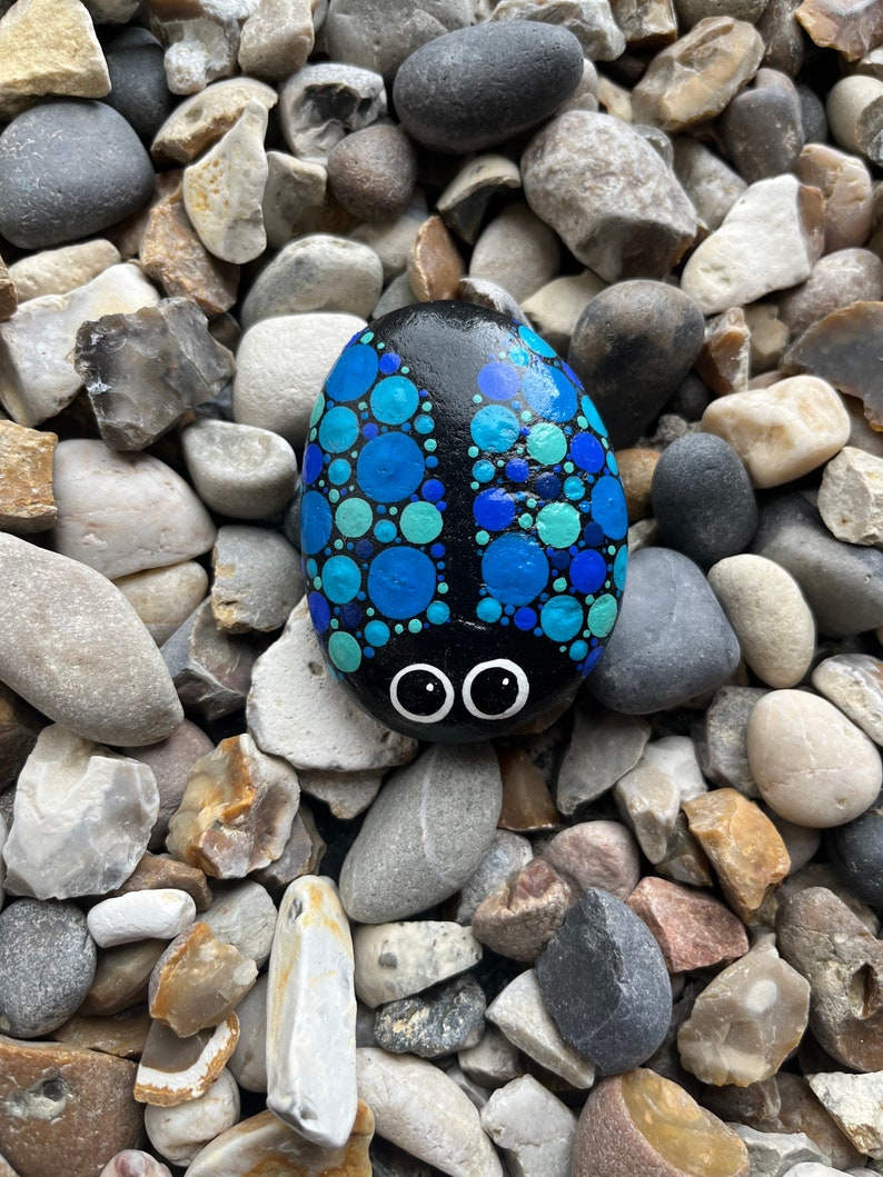 Hand Painted Polka Dot Ladybug Stone Painted Stones - Etsy