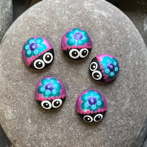 Mini Ladybug Gems X 5 - Hand Painted - Painted Stones - Ladybird ...