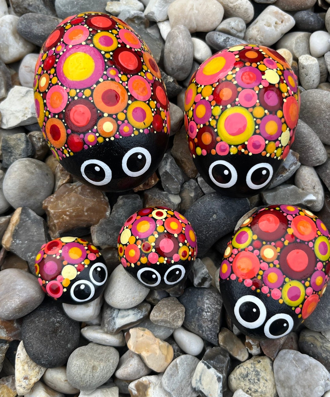 Set of Hand Painted Ladybug Stones Painted Stones Ladybird Pocket ...