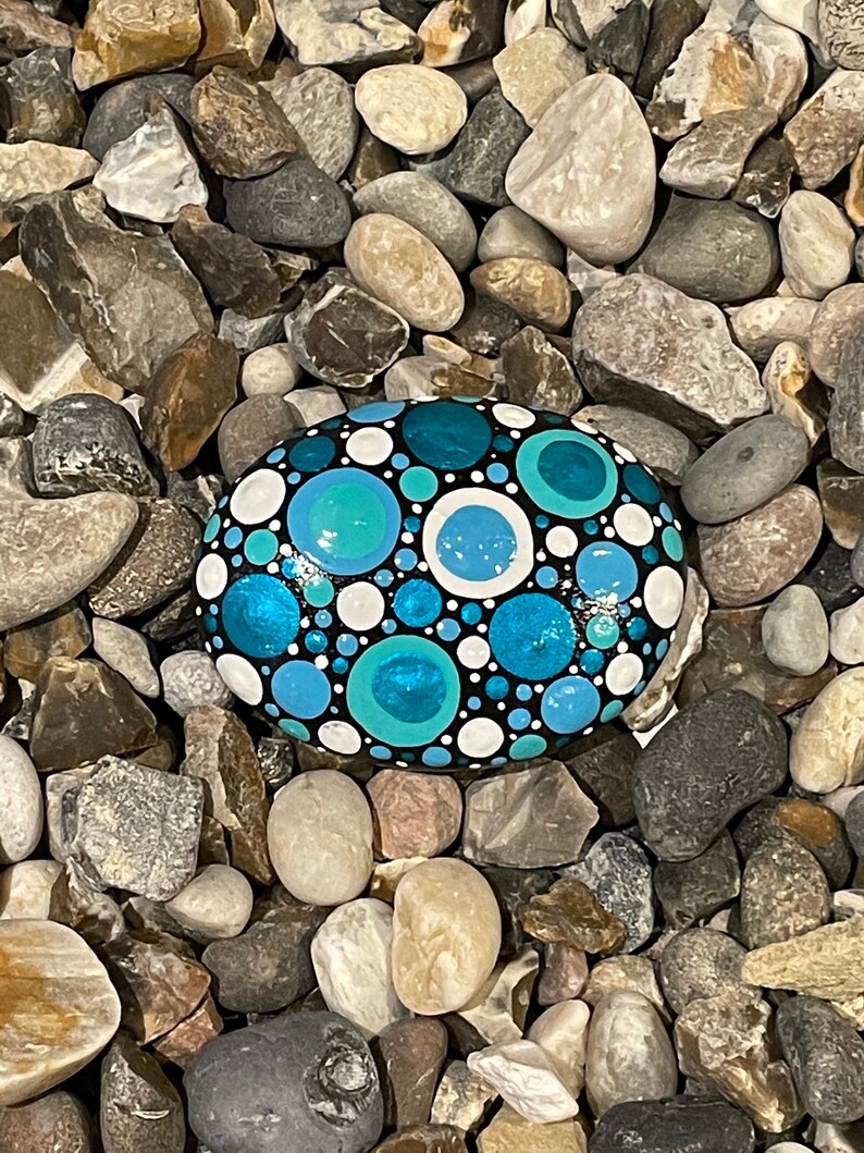Hand Painted Polka Dot Stone Unique Painted Stones | Etsy