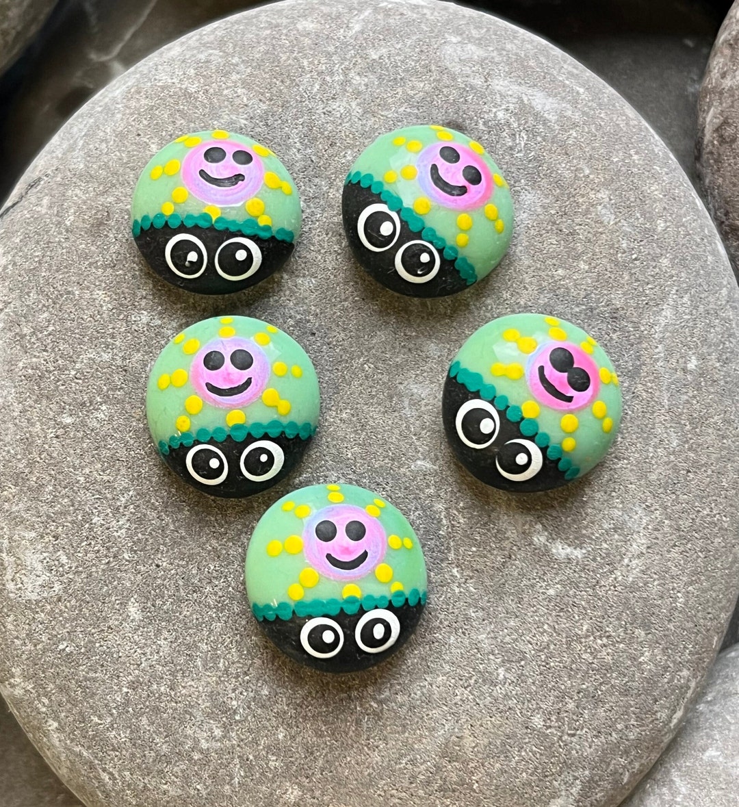 Mini Ladybug Gems X 5 - Hand Painted - Painted Stones - Ladybird ...