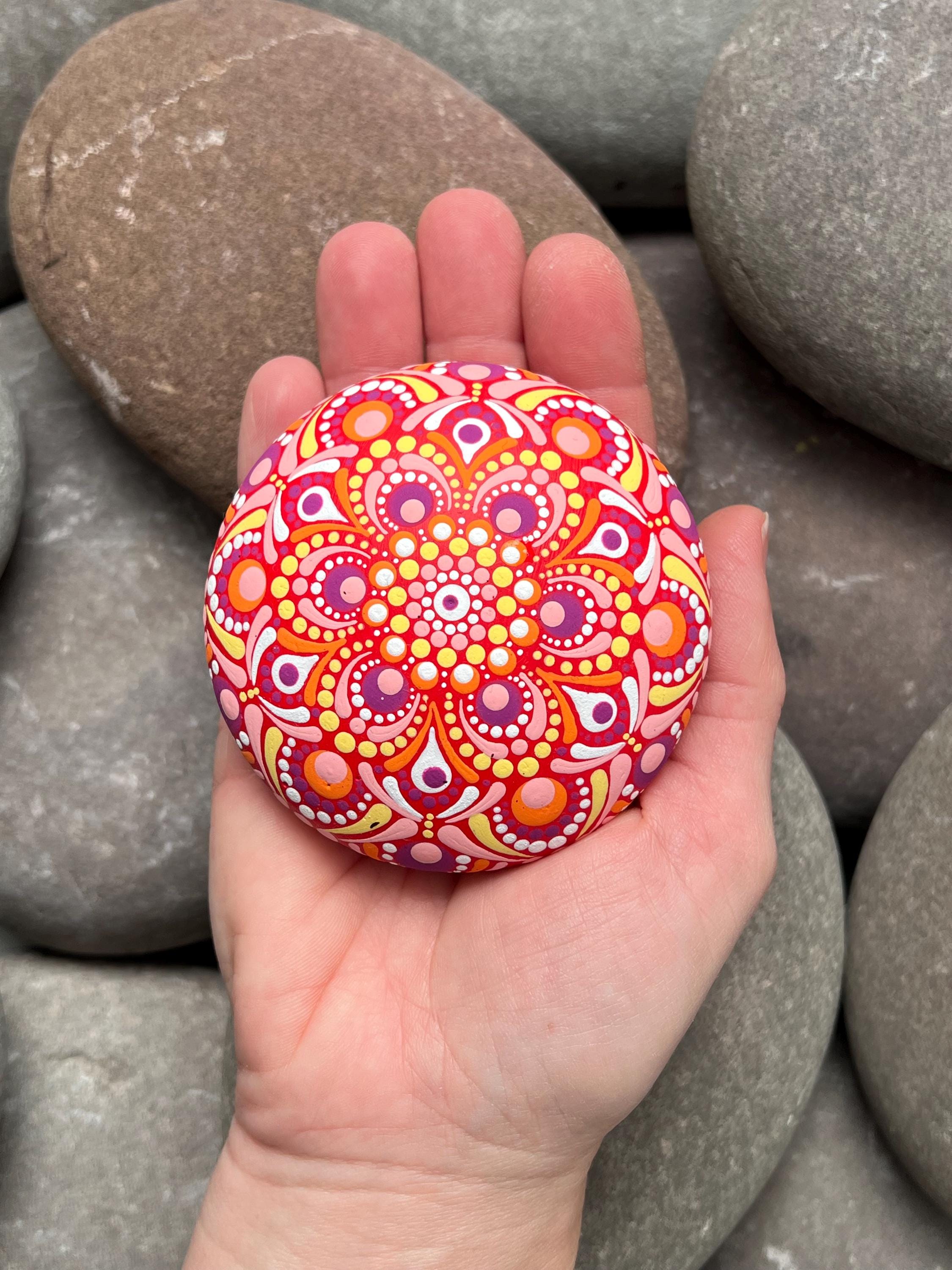 Small Hand Painted Mandala Stone - Meditation Stone - Hand Made ...