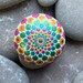 Medium Hand Painted Mandala Stone - Meditation Stone - Hand Made ...