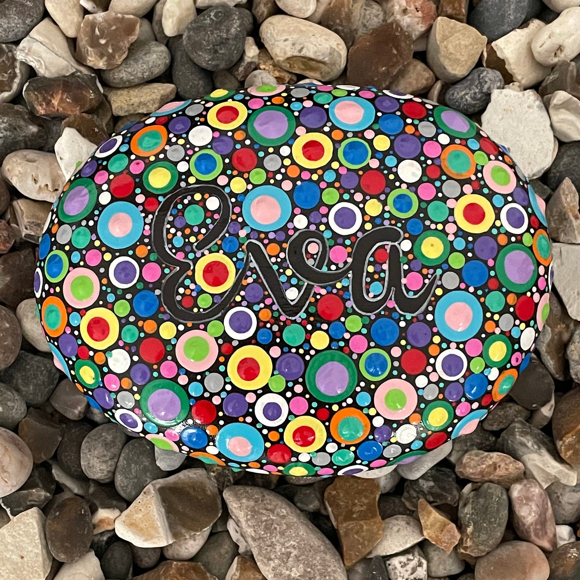 Large Personalised Polka Dot Stone Unique Painted Stones - Etsy UK