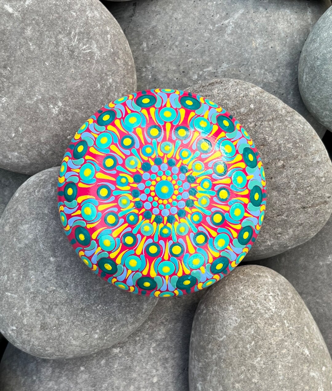 Hand Painted Mandala Stone Meditation Stone Hand Made - Etsy