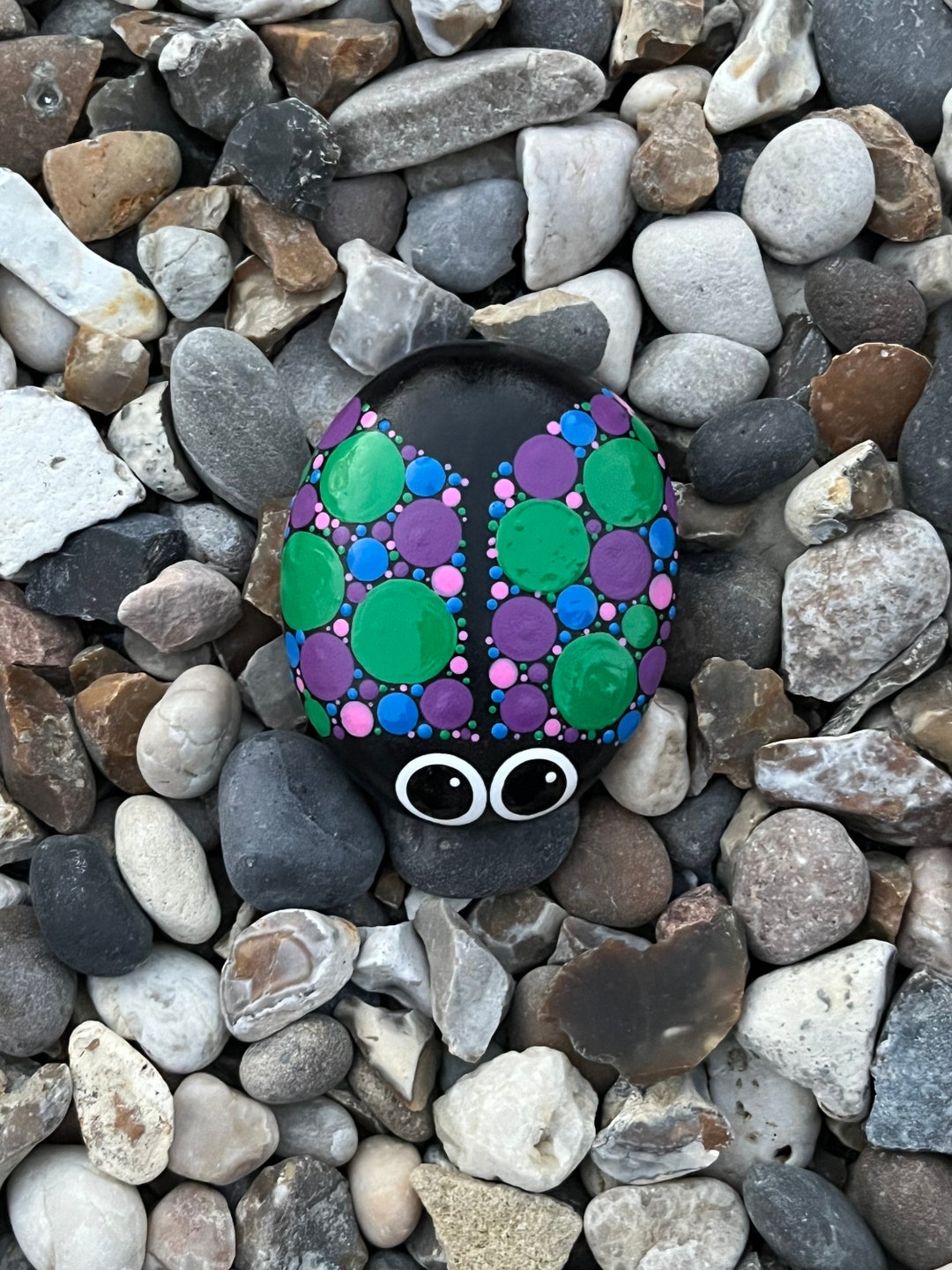 Hand Painted Ladybug Stone - Painted Stones - Ladybird - Pocket Pebble ...