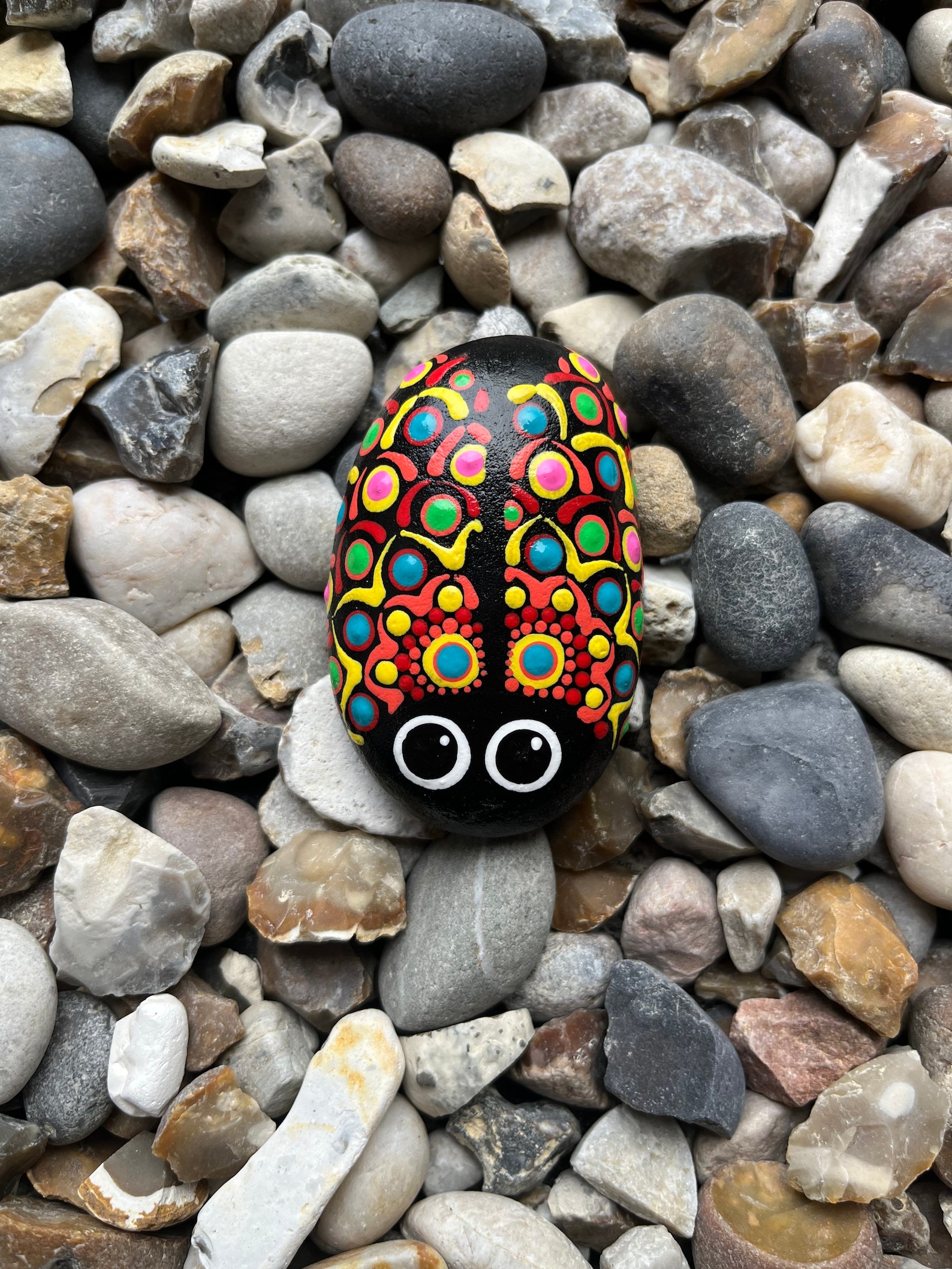 Hand Painted Mandala Ladybug Stone Painted Stones Ladybird - Etsy