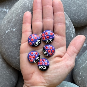 Mini Ladybug Gems X 5 - Hand Painted - Painted Stones - Ladybird ...