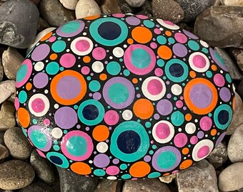 Hand Painted Polka Dot Stone Unique Painted Stones - Etsy