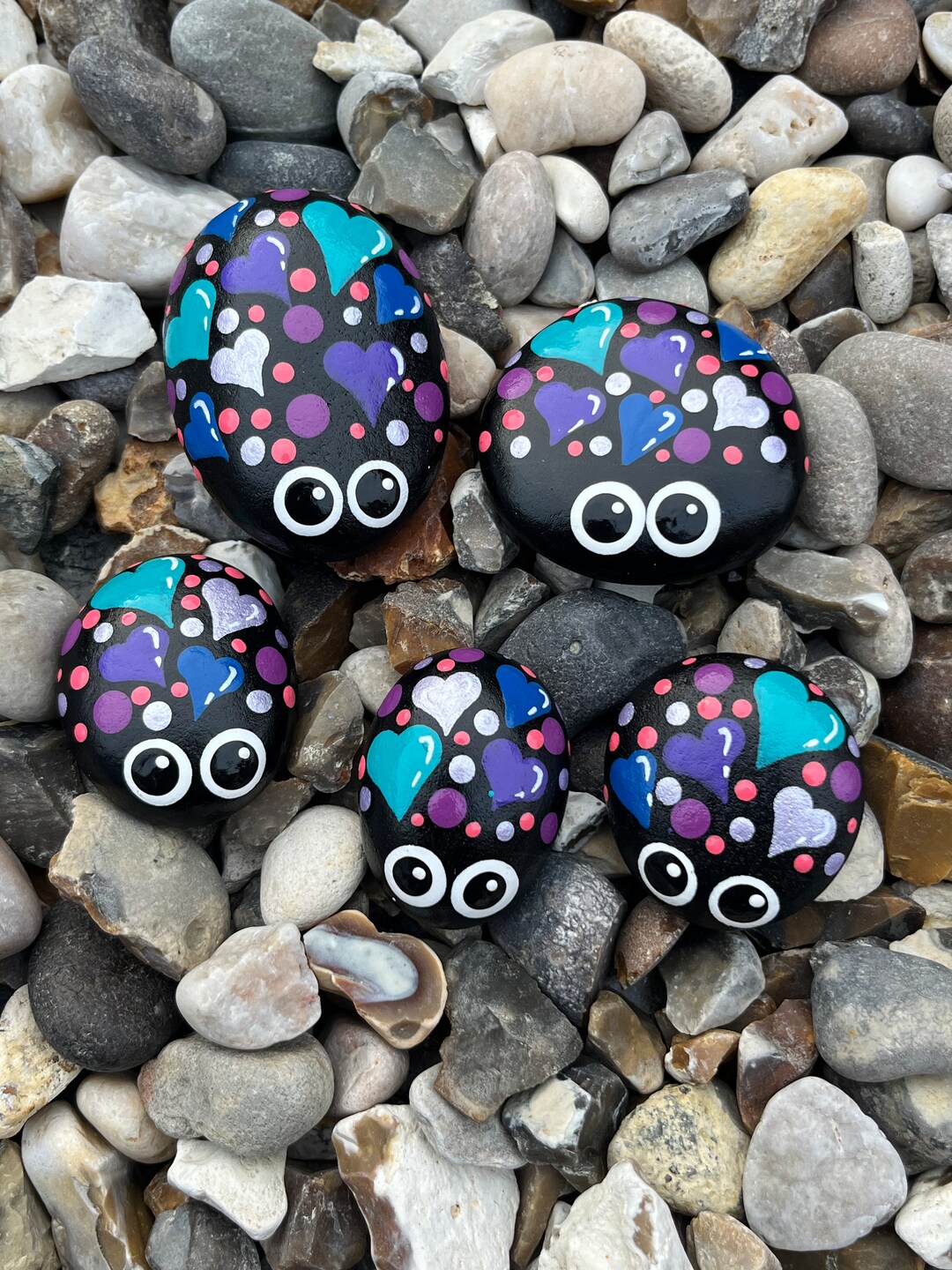 Set of Hand Painted Ladybug Stones - Painted Stones - Ladybird - Pocket ...