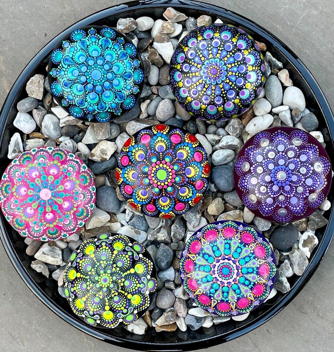 Hand Painted Mandala Stone Meditation Stone Hand Made - Etsy