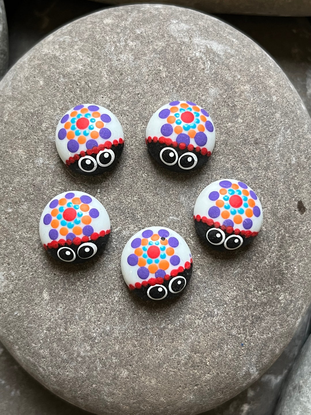 Mini Ladybug Gems X 5 Hand Painted Painted Stones - Etsy