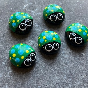Mini Ladybug Gems X 5 - Hand Painted - Painted Stones - Ladybird ...