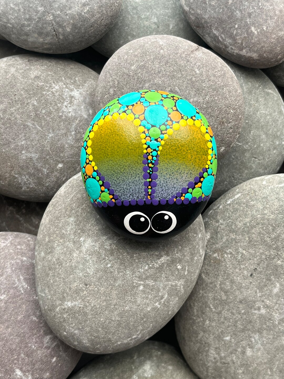 Ladybug Stone - Painted Stones - Ladybird - Pocket Pebble - Dot Art ...