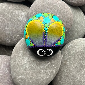 Ladybug Stone Painted Stones Ladybird Pocket Pebble Dot Art Garden Rock ...