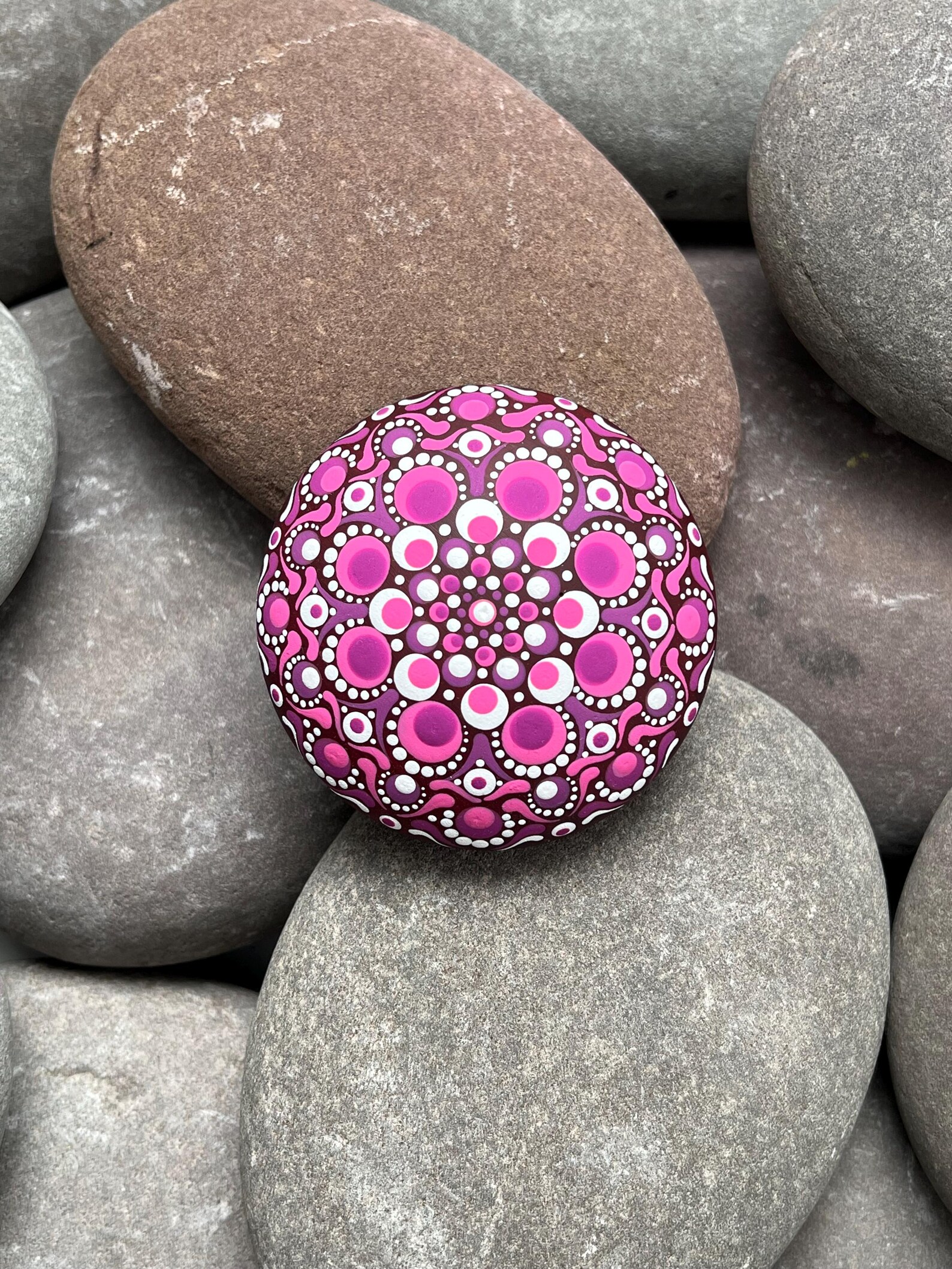 Small Hand Painted Mandala Stone - Meditation Stone - Hand Made ...
