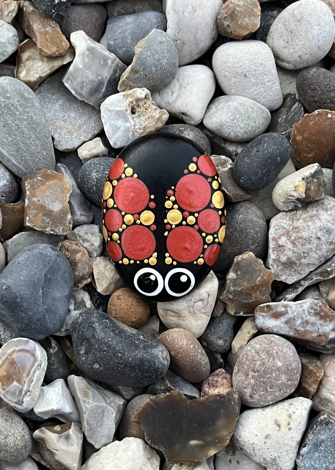 Hand Painted Ladybug Stone - Painted Stones - Ladybird - Pocket Pebble ...