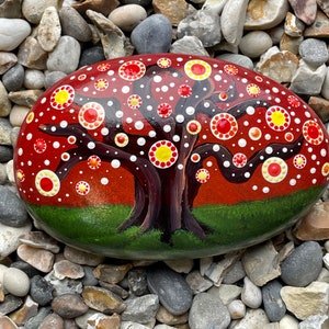 Personalised Large Hand Painted Tree of Life Stone - Mandala - Unique ...