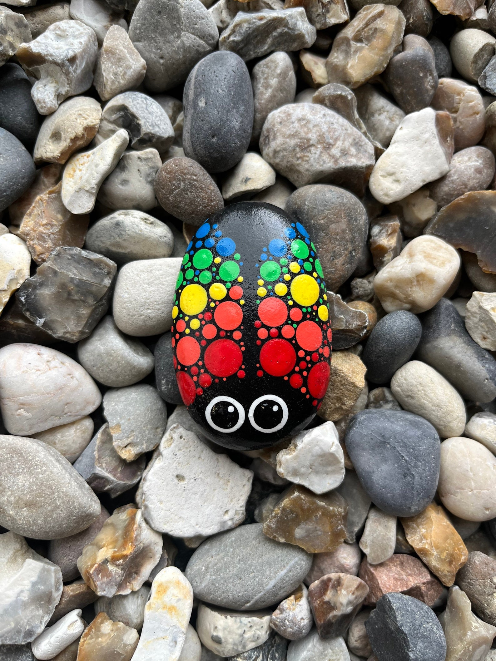 Hand Painted Polka Dot Ladybug Stone Painted Stones - Etsy