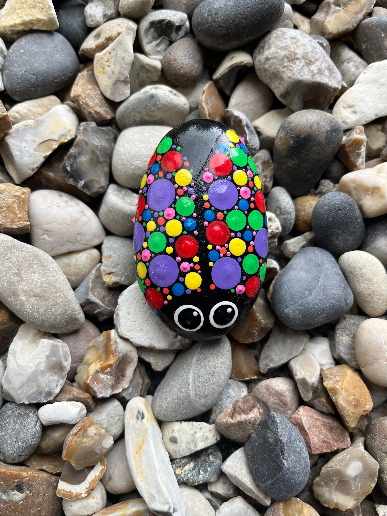 Hand Painted Polka Dot Ladybug Stone Painted Stones - Etsy