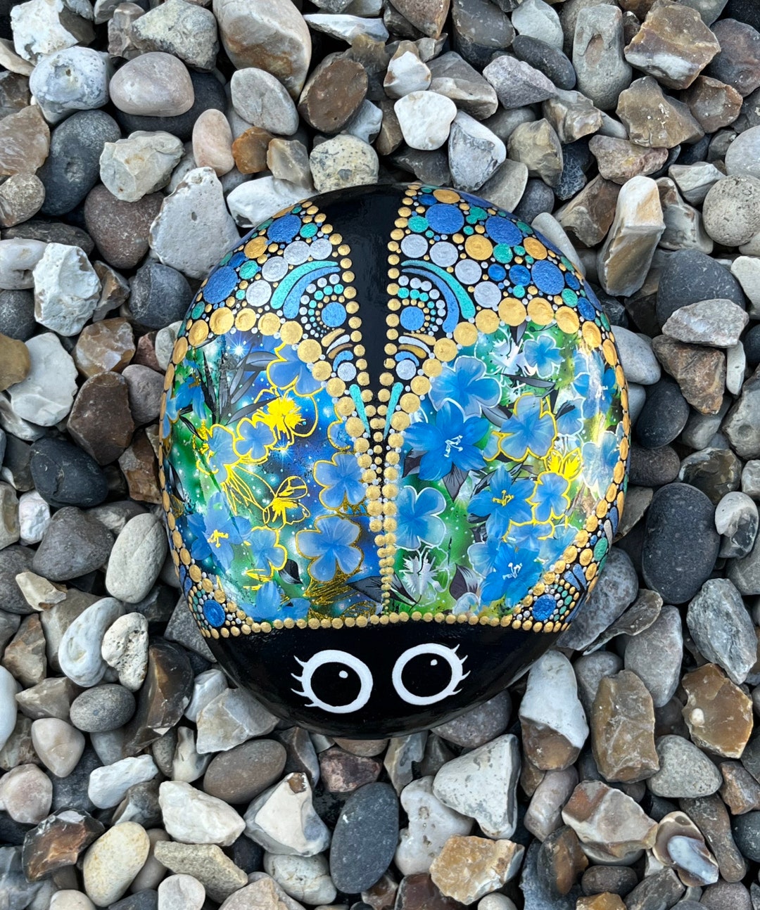Hand Painted Ladybug Stone - Painted Stones - Ladybird - Pocket Pebble ...