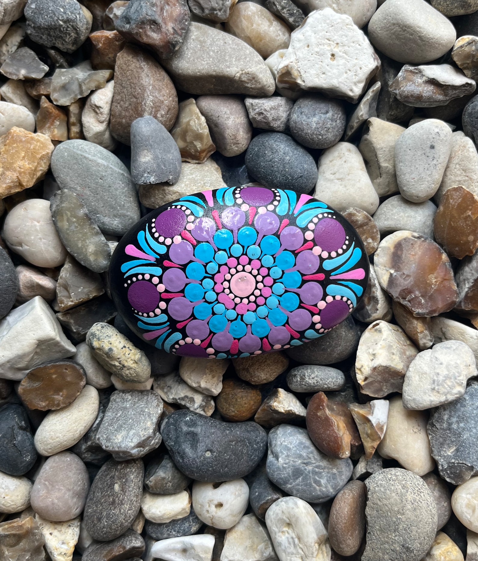 Hand Painted Mandala Stone - Unique - Painted Stones - Decorative ...