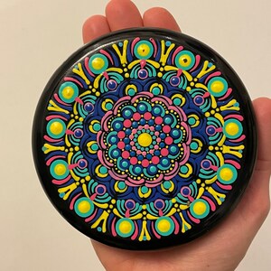 Large Hand Painted Mandala Disc - Meditation Stone - Hand Made - One ...