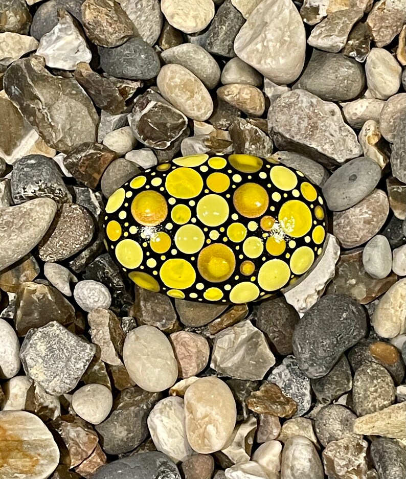 Hand Painted Polka Dot Stone Unique Painted Stones | Etsy