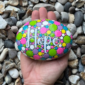 Hand Painted Hope Stone - Mandala - Painted Stone - Decorative ...