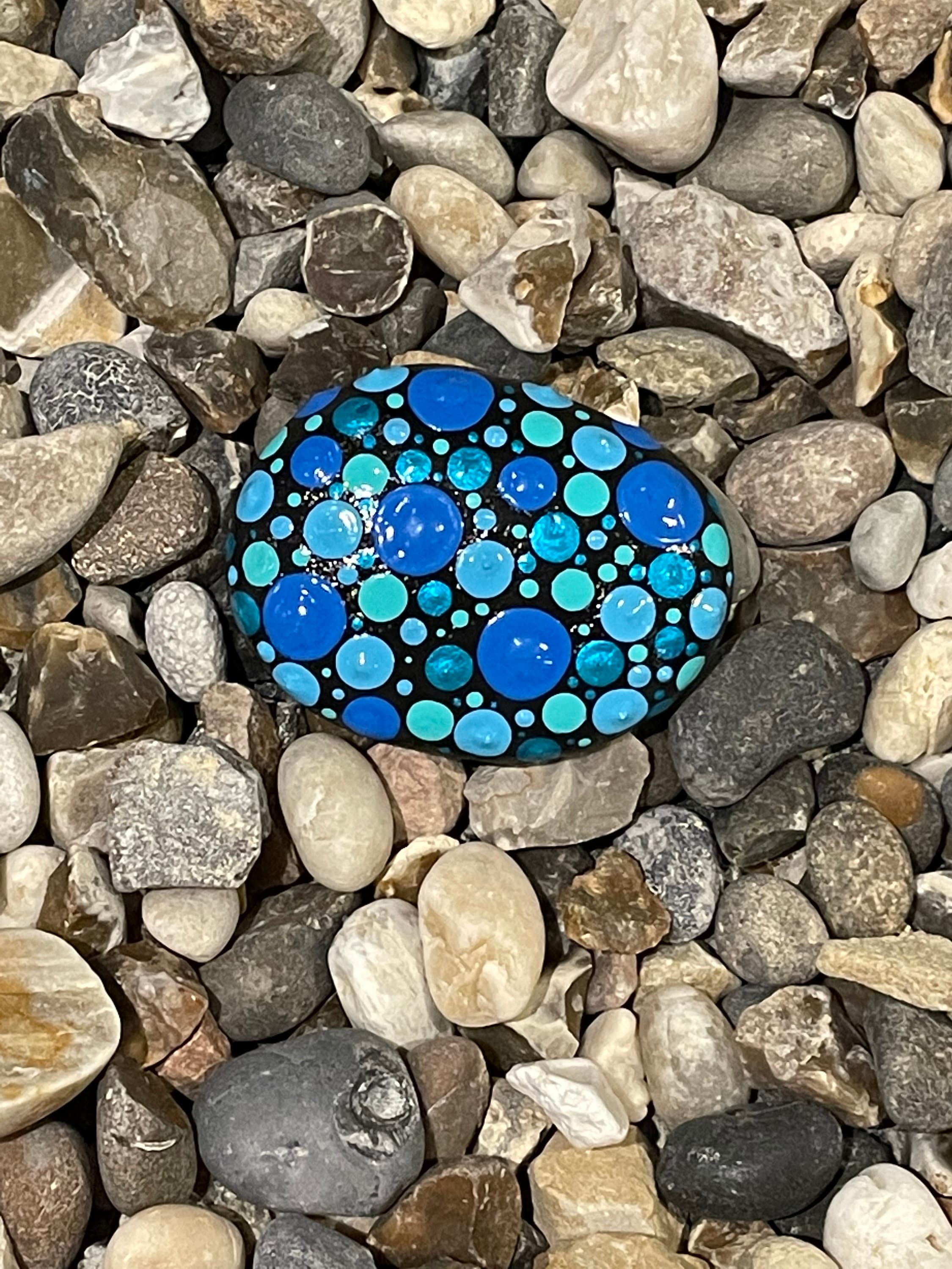 Hand Painted Polka Dot Stone Unique Painted Stones | Etsy