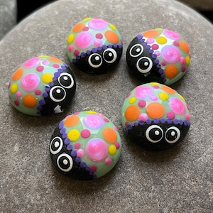 Mini Ladybug Gems X 5 - Hand Painted - Painted Stones - Ladybird ...