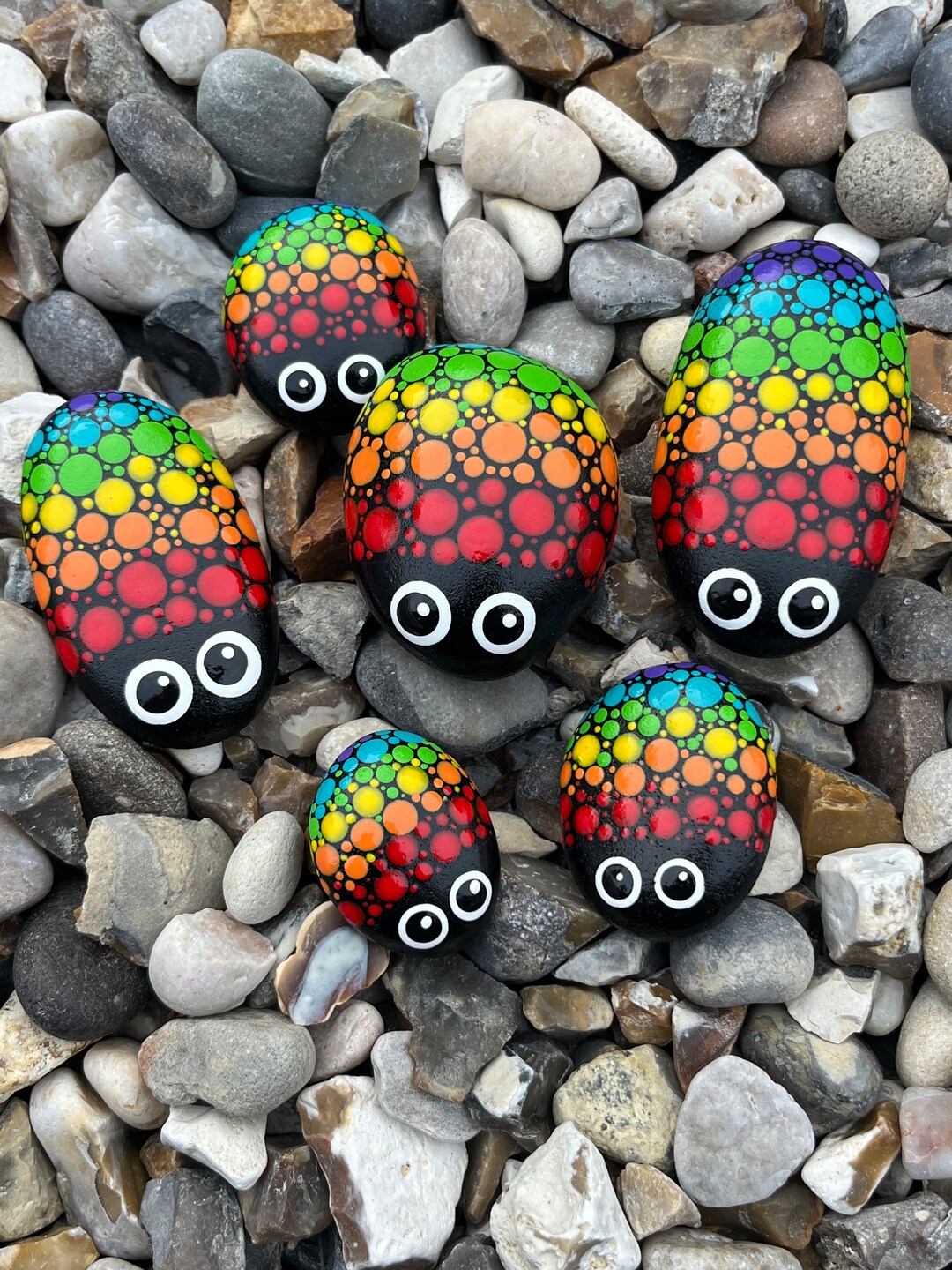 Set of Hand Painted Ladybug Stones - Painted Stones - Ladybird - Pocket ...