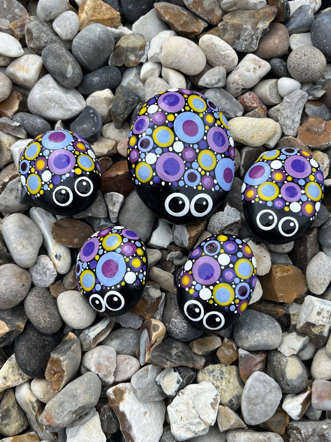 Set of Hand Painted Ladybug Stones - Painted Stones - Ladybird - Pocket ...