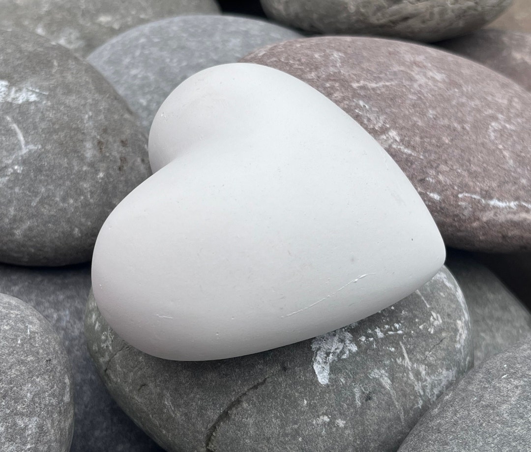 Plaster 3D Heart Stone - Ready to Paint - Dot Art - Decorative Stone ...