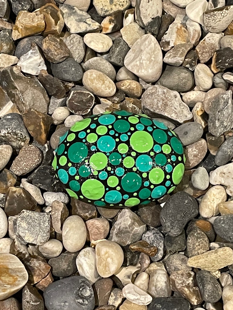 Hand Painted Polka Dot Stone Unique Painted Stones | Etsy