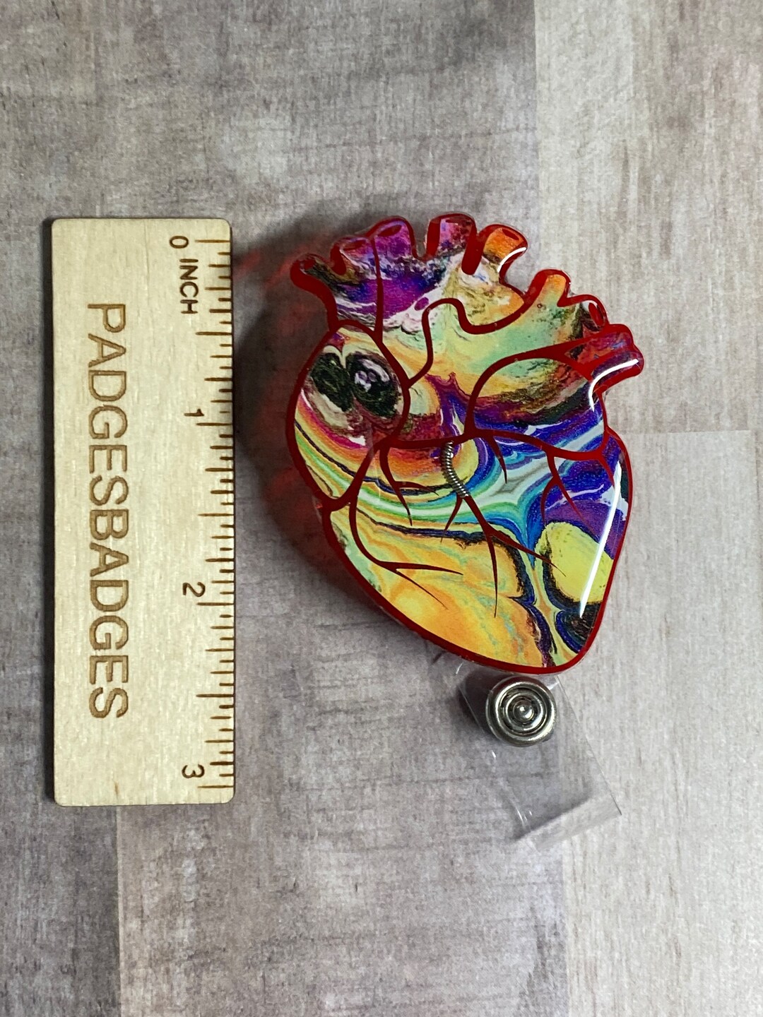 Stented Anatomical Heart Badge Reel - Etsy