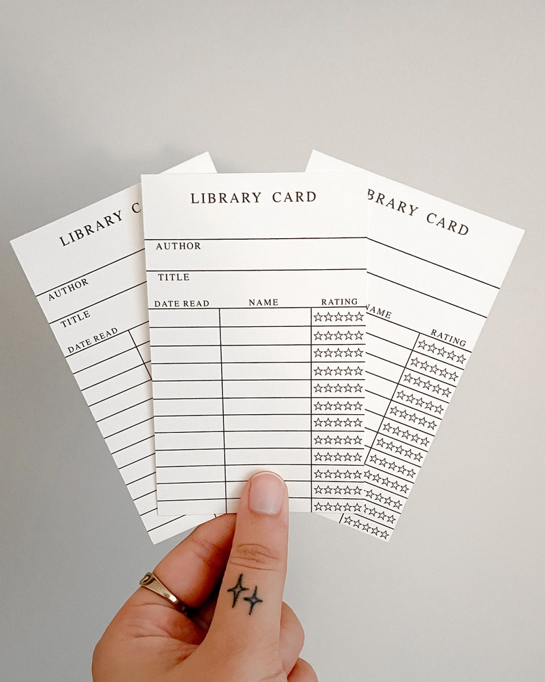 Library Card Slip Digital Download Personal Library Checkout - Etsy