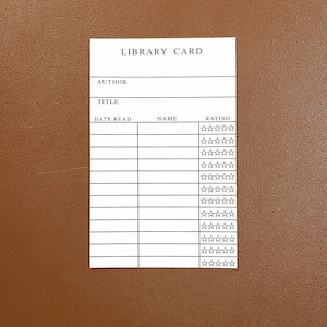 Library Card Slip, Digital Download, Personal Library Checkout Card ...