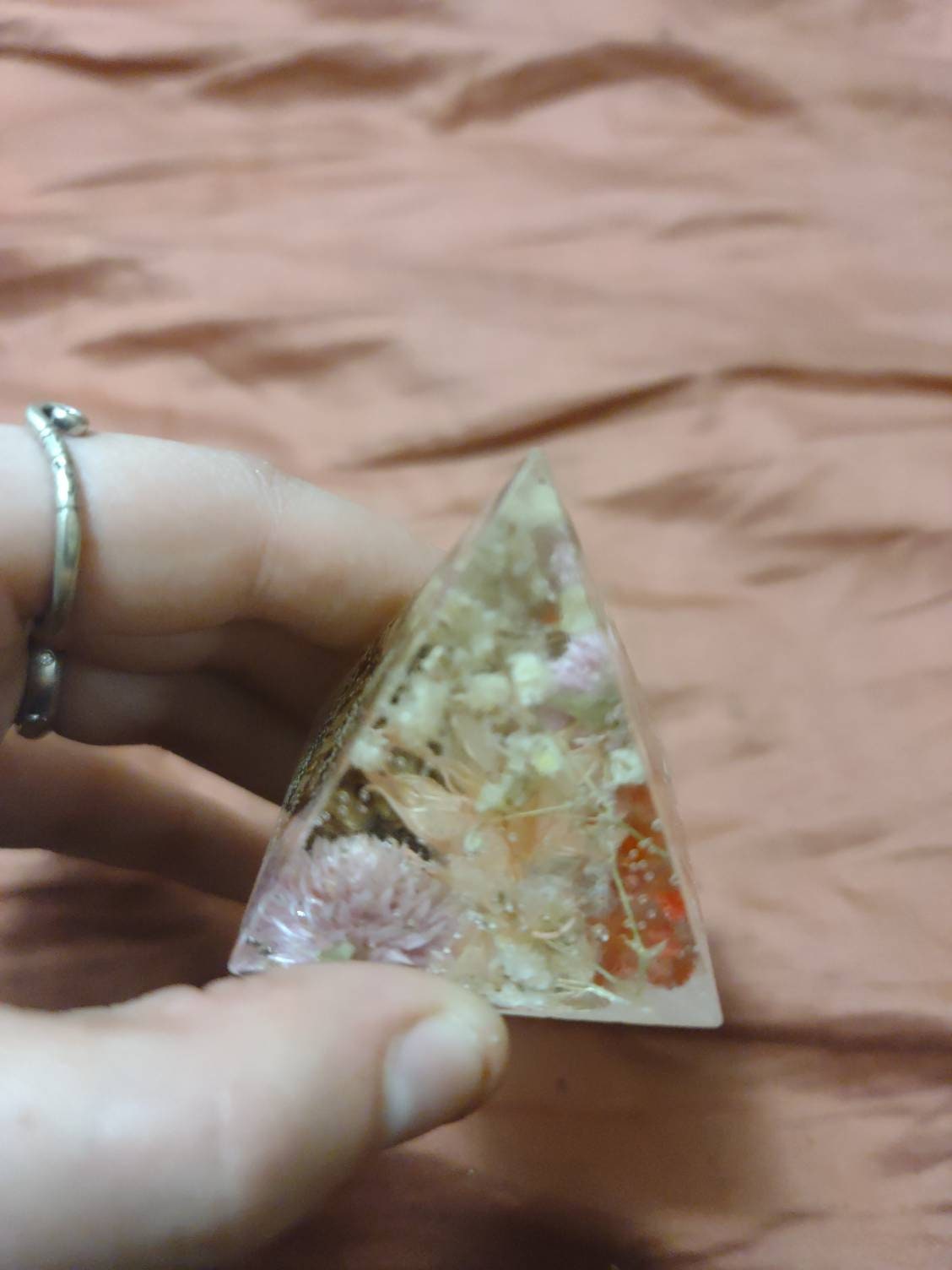 Red Spectrum Floral arrangement Resin Pyramid paperweight Home & Living ...