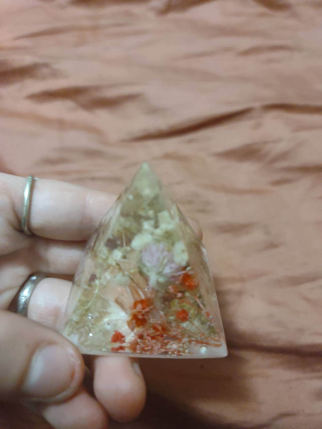 Red Spectrum Floral arrangement Resin Pyramid paperweight Home & Living ...