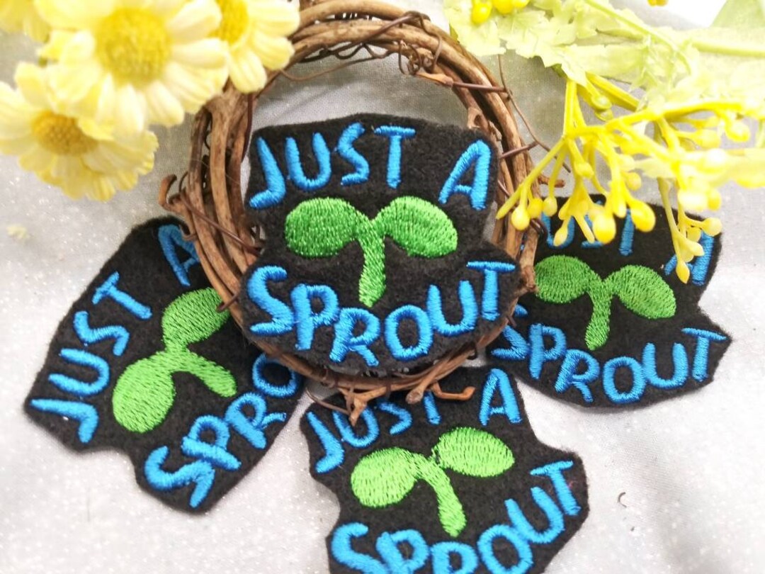 Just A Sprout - Iron on Machine Made Patch - Etsy